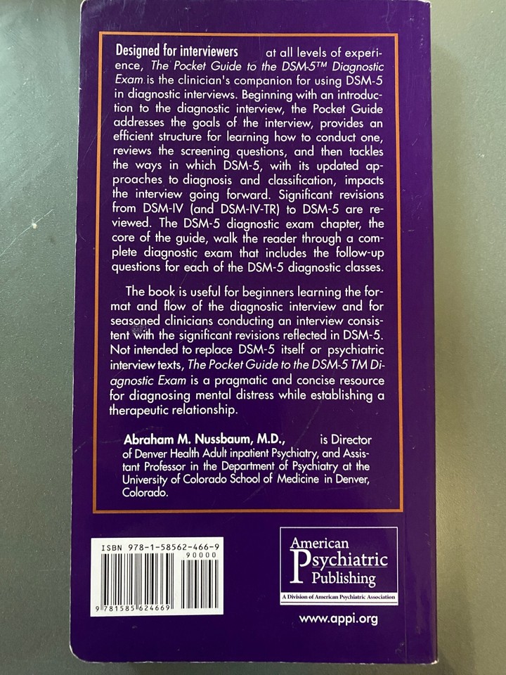 The Pocket Guide to the DSM-5® Diagnostic Exam BRAND NEW 9781585624669 ...