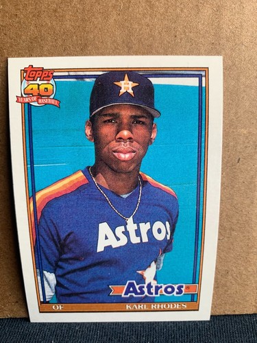 1991 Topps Baseball Card Houston Astros Karl Rhodes | eBay