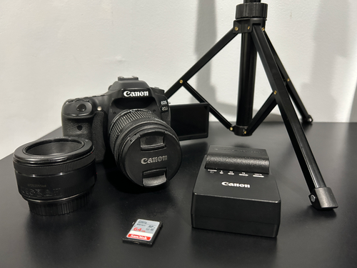 Canon EOS 80D Camera DSLR with Canon 18-55 Lens, 50mm Wide Lens, Plus ...