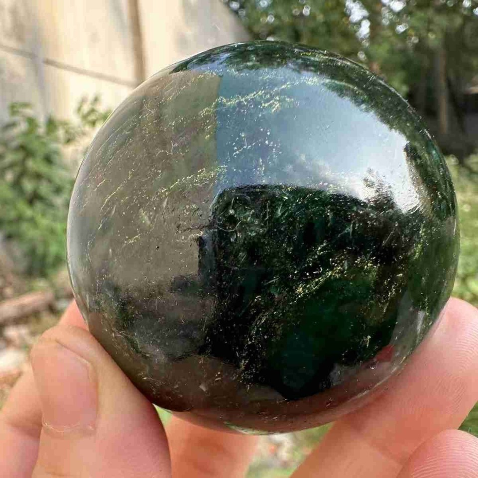 270g Natural Emerald Sphere Green Quartz Ball Crystal Energy Reiki Decor | eBay