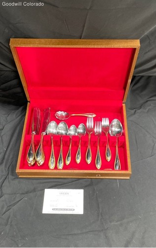 Oneida Golden Arbor Gold Accent 40pc Flatware Set In Case | eBay
