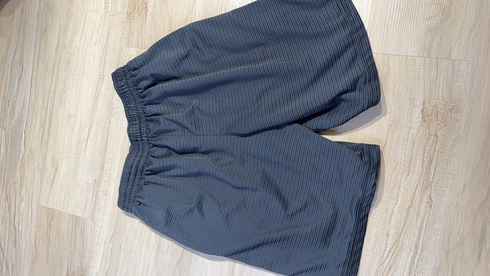 Gray Striped Polyester Athletic Shorts | eBay