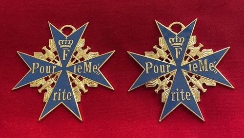 2 WW1 German BLUE MAX MEDAL Pour Le Merite Award Military Order Iron ...