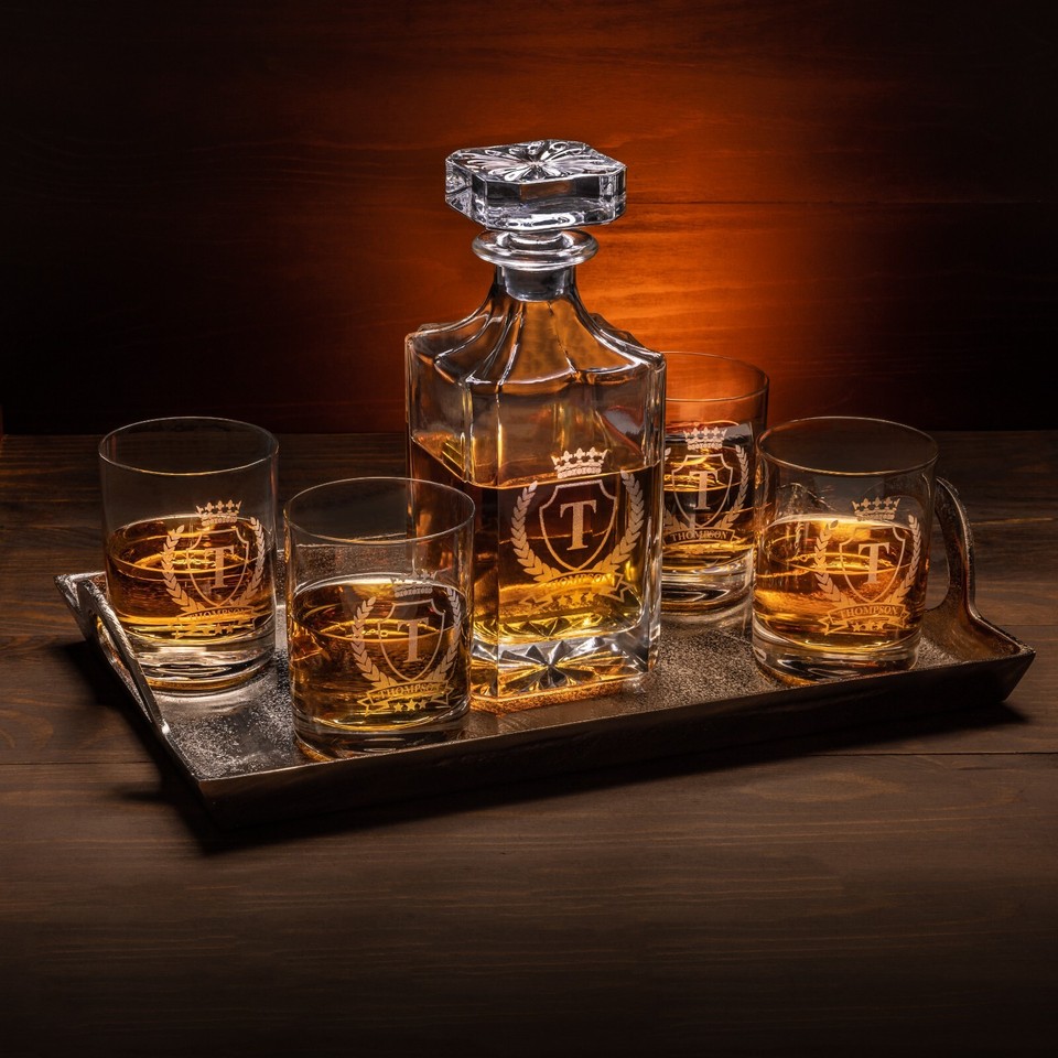 Personalized Whiskey Decanter Set – Custom Engraved Whisky Glass Gift ...