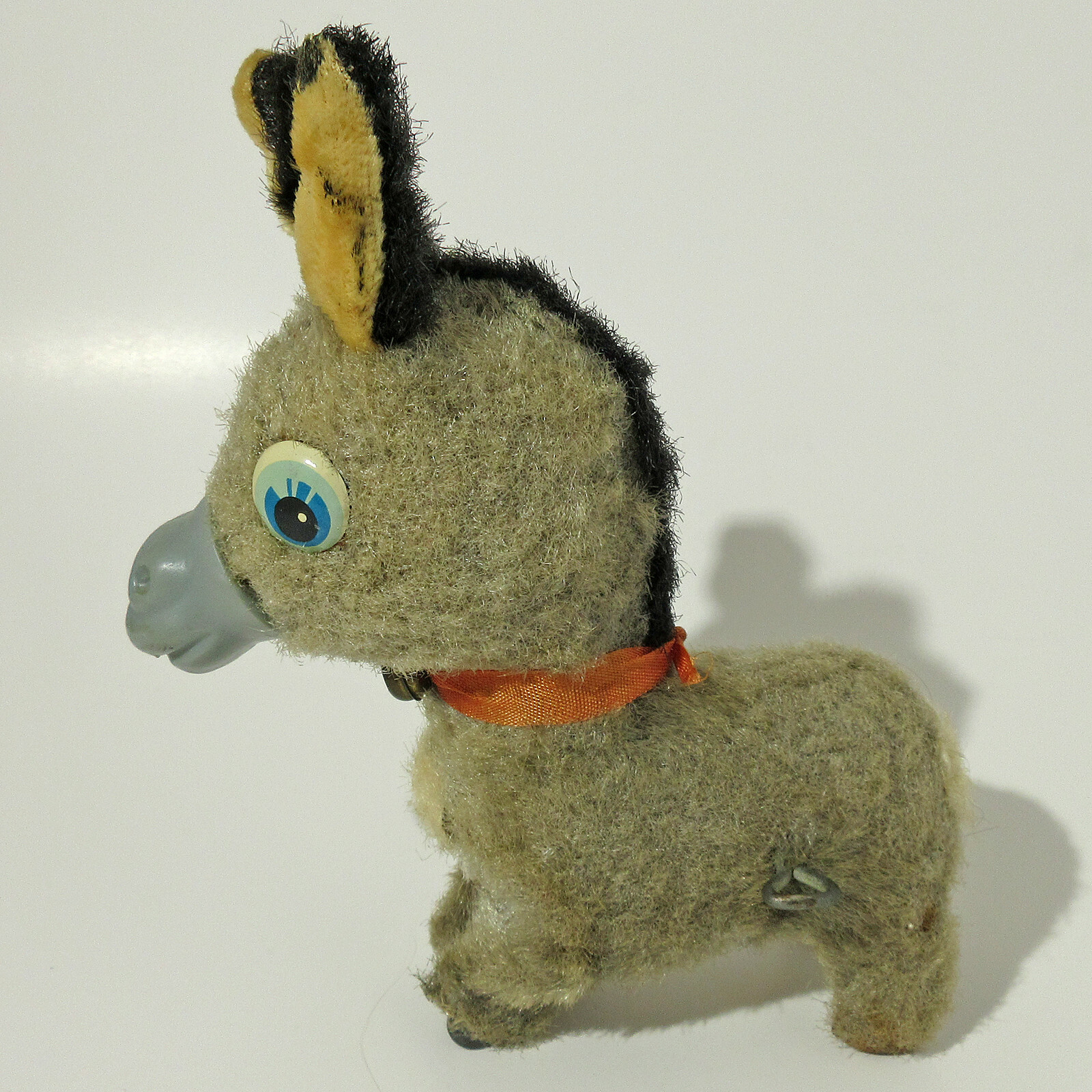 CUTE VINTAGE WINDUP PLUSH & TIN HOPPING GALLOPING DONKEY TOY JAPAN 1960 ...
