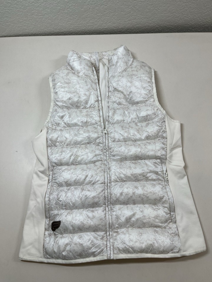 Ivory Fabletics Puffy Casual Vest Women's Size S Small | eBay