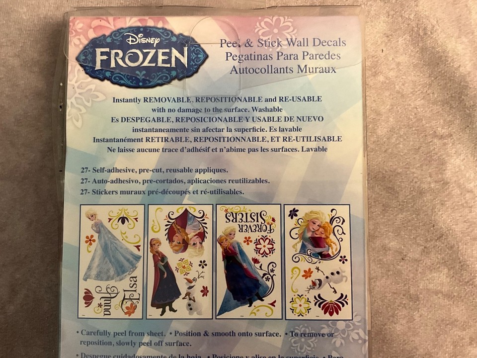 Disney FROZEN Wall Decals 27 Stickers Room Decor Elsa Anna Olaf 4 ...