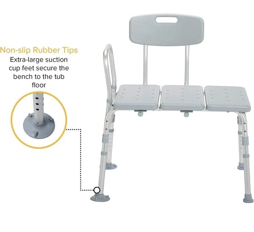 Drive Medical 12011KD-1 Tub Transfer Bench for Bathtub with Adjustable ...