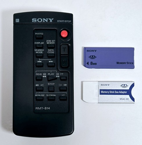 Original Sony memory Stick Duo Adaptor MSAC-M2 With 8MB Card & Remote ...