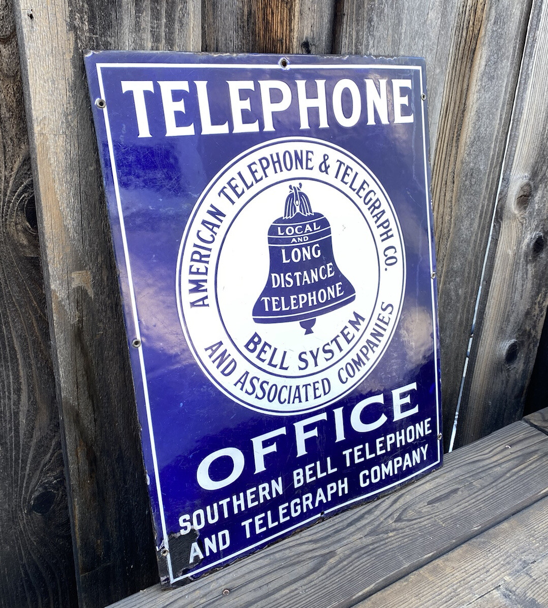 Bell System Public Telephone Porcelain Sign