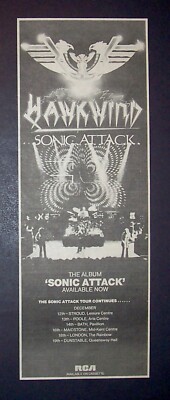 Hawkwind Sonic Attack 1981 Small Poster Type Ad, Promo Advert | eBay