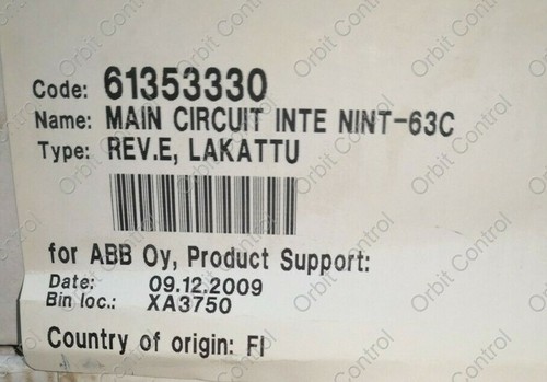 ABB MAIN CIRCUIT INTE NINT-63C / Code : 61353330 REV.E, LAKATTU | eBay