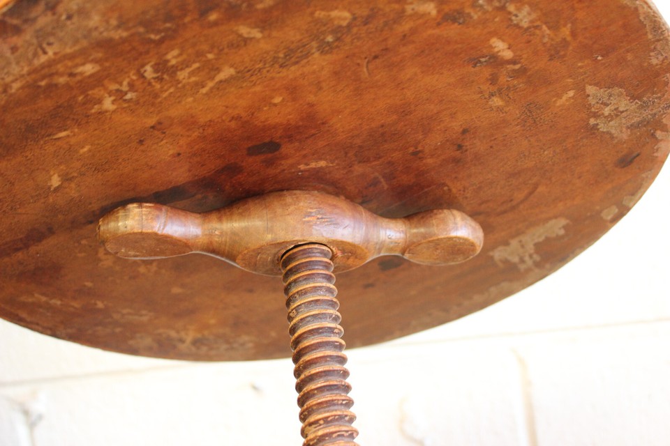 c.1700s Antique Primitive Candle Table Night Stand Bedside Wooden ...