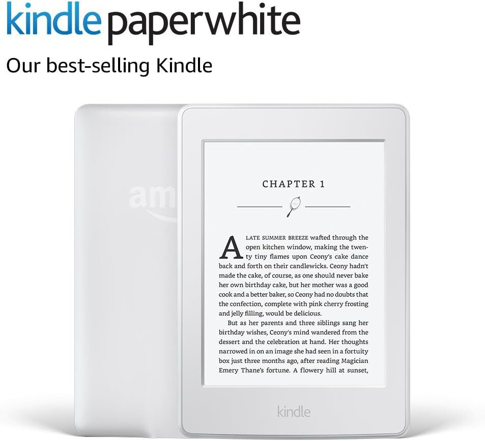 New Kindle Paperwhite 7th Gen E-reader White 6" HD 300 ppi Wi-Fi W ...