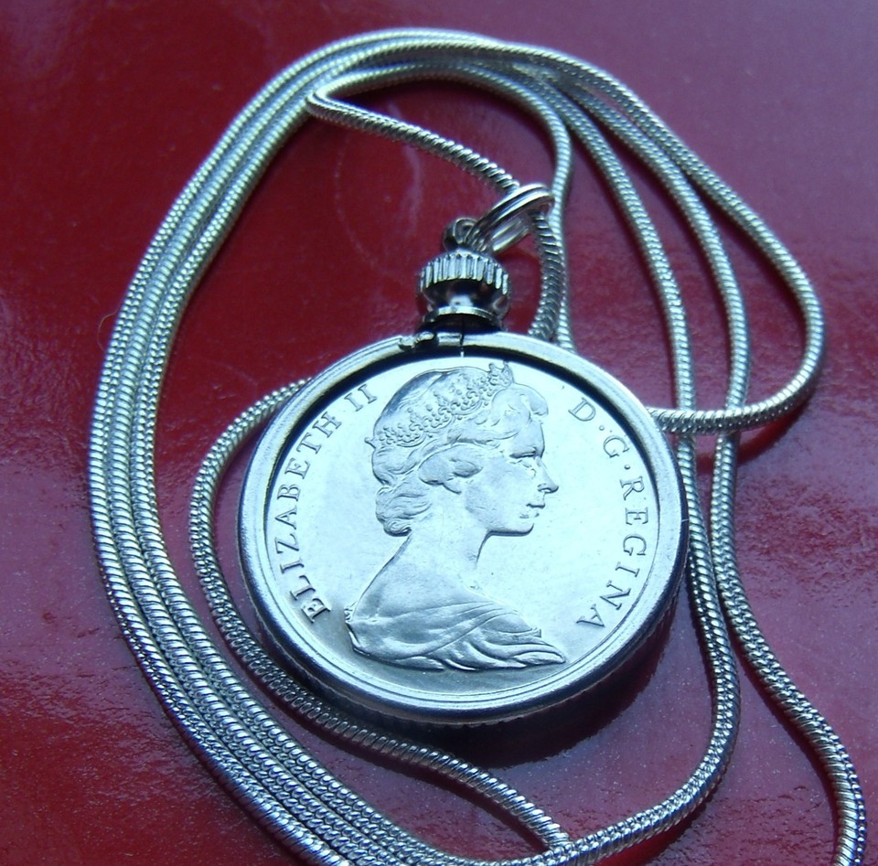 Classic Centennial Canada Coin Rabbit Pendant on a 28" 925 Silver Snake ...