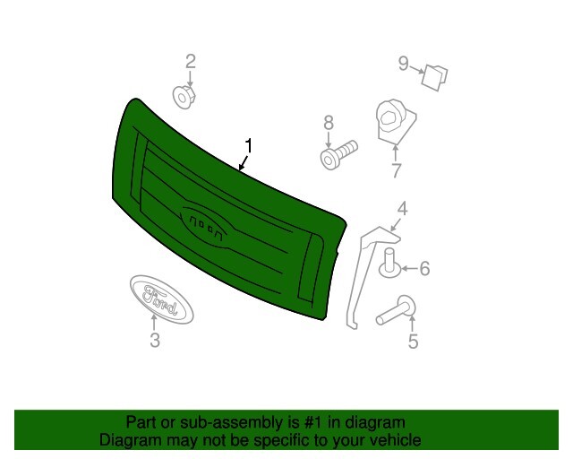 NEW OEM Ford Radiator Grille w/ Paintable Shell EL3Z-8200-APTM Ford F ...