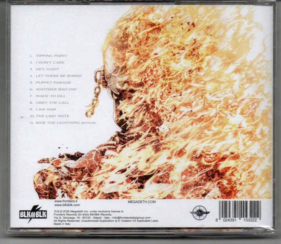 MEGADETH: MEGADETH CD BRAND NEW S/T SIGNED AUTOGRAPHED ART CARD DAVE ...