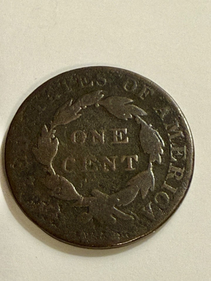 1820 large cent US coin - small date variety - coronet matron liberty ...