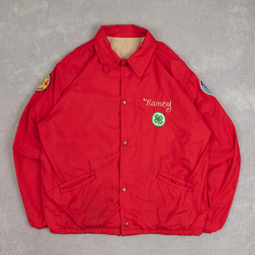 Vintage 80s Easy Rider Coach Jacket M Women's Red Back Print | eBay UK