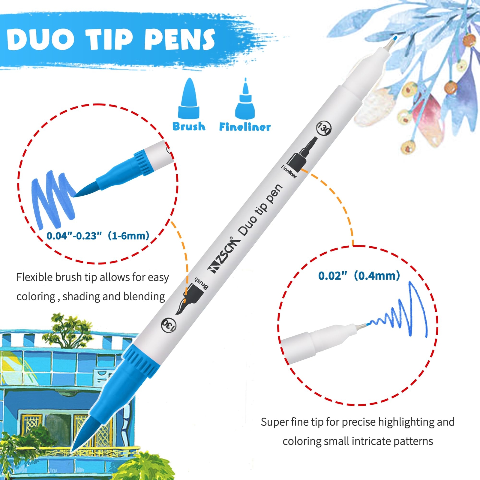Vibrant Duet: 100 Colors Duo Tip Brush Markers Pens - Watercolor Art ...