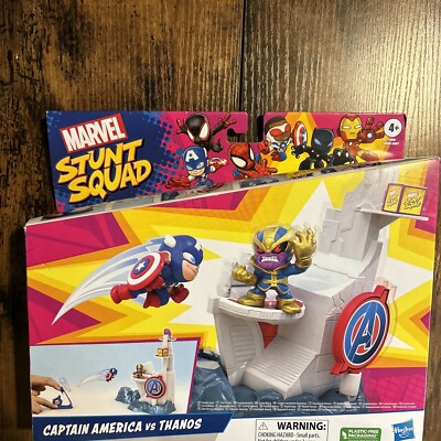 NEW Marvel Stunt Squad Captain America vs Thanos Tower Smash Playset ...