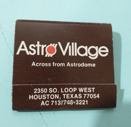 Vintage Astro Village Matchbook Houston Texas Advertising Matches Full ...