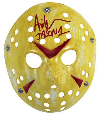 Ari Lehman Friday The 13th "Jason 1" Signed Yellow Jason Mask w/ Red ...