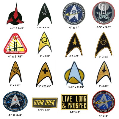 Star Trek Iron On Patch William Shatner Spock Leonard Nimoy Picard ...
