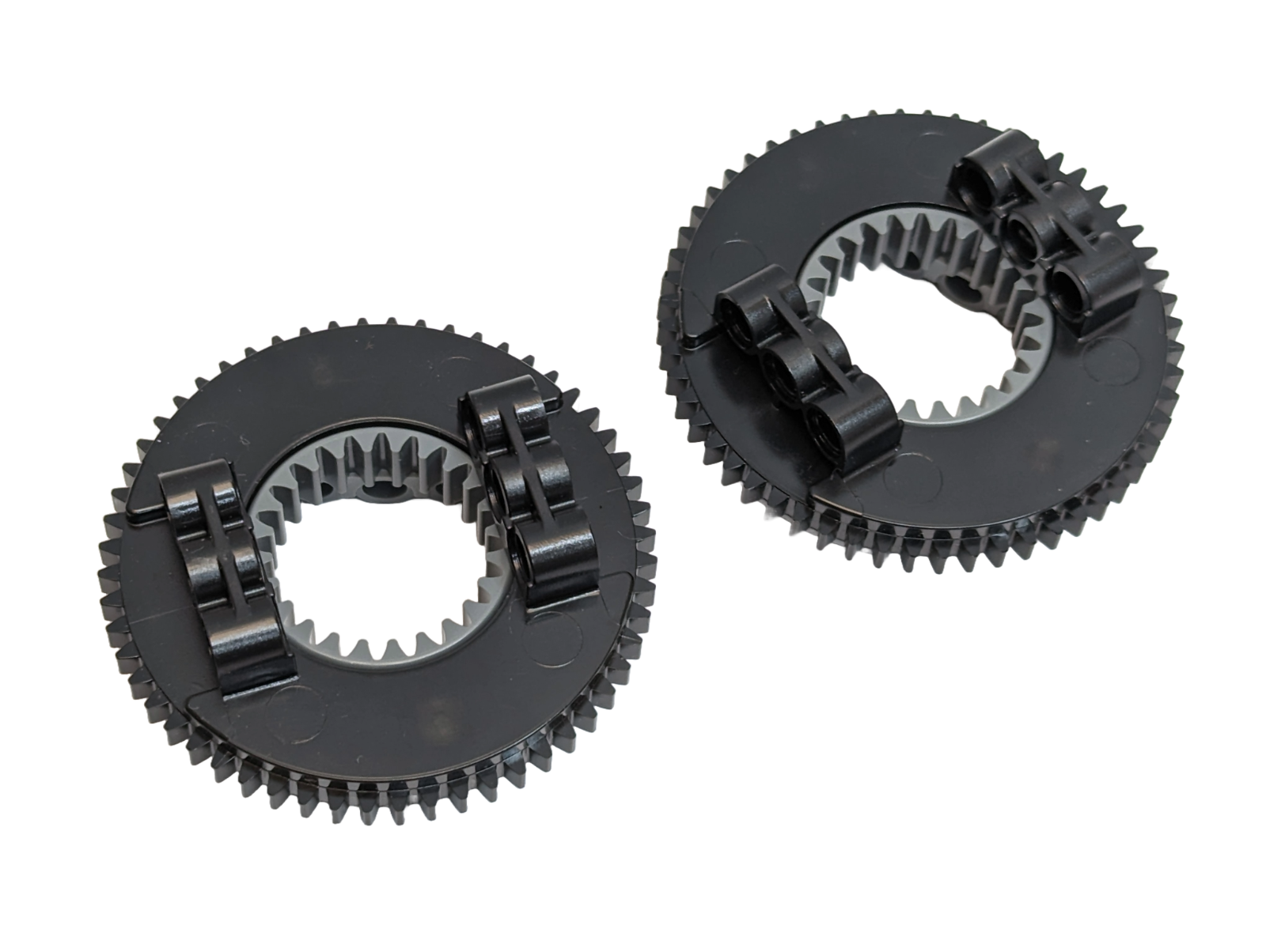 2x LEGO Technic TURNTABLE 4845cx1, 56 Tooth, DGray w/ Black Top, 48452 ...