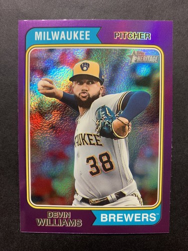 Devin Williams 2023 Topps Heritage High Number Purple Hot Box Refractor ...