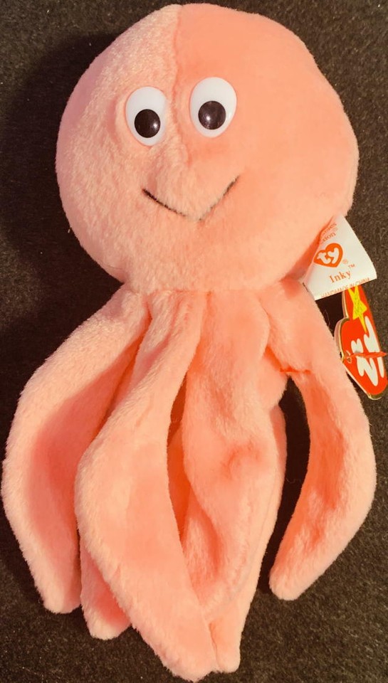 TY Beanie Baby INKY the Pink Octopus 11-29-1994 MWMT Bean Bag Plush ...