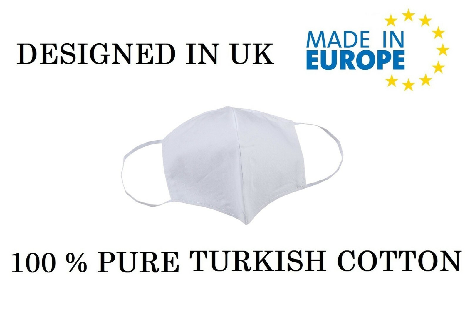 5 X White Face Mask Mouth Cover Washable Handmade 100% Cotton Double ...