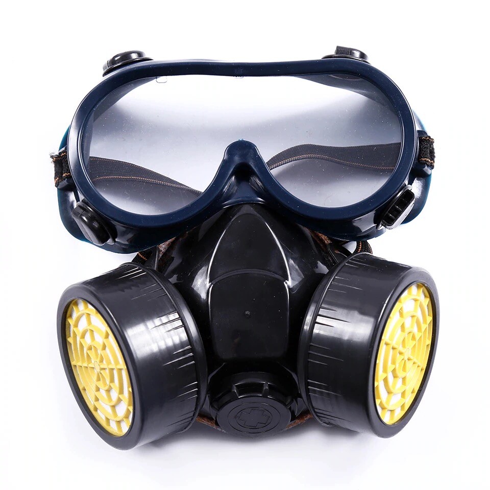 Emergency Survival Safety Respiratory Gas Mask Goggles &2 Dual ...