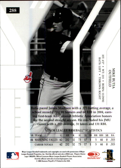 2004 Donruss Elite Extra Edition #288 Mike Butia RC Auto /825 | eBay