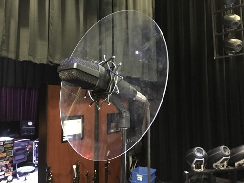 Trumpet, sax mic reflector shield for live sound monitoring, fits most ...