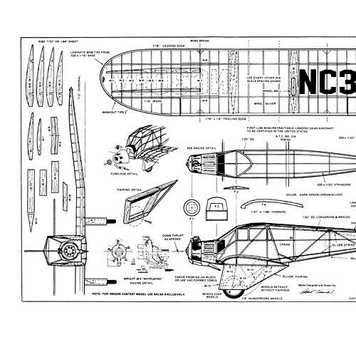 Alexander Bullet Peanut Rubber 13" WS Model Airplane Printed Plans ...