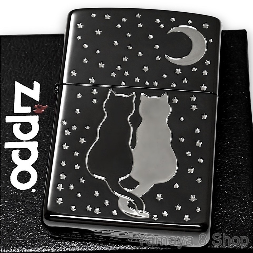 Zippo Crescent Moon & Cat BK Lighter cat | eBay
