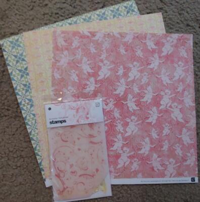 Basic Grey 12x12 Scrapbook Paper Two Scoops Stamps | eBay