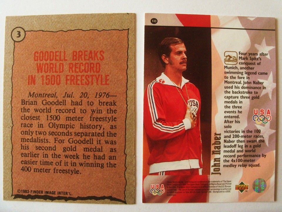 BRIAN GOODELL , JOHN NABER (Olympic Swimmers) Signed Autographed Cards (Vintage) | eBay