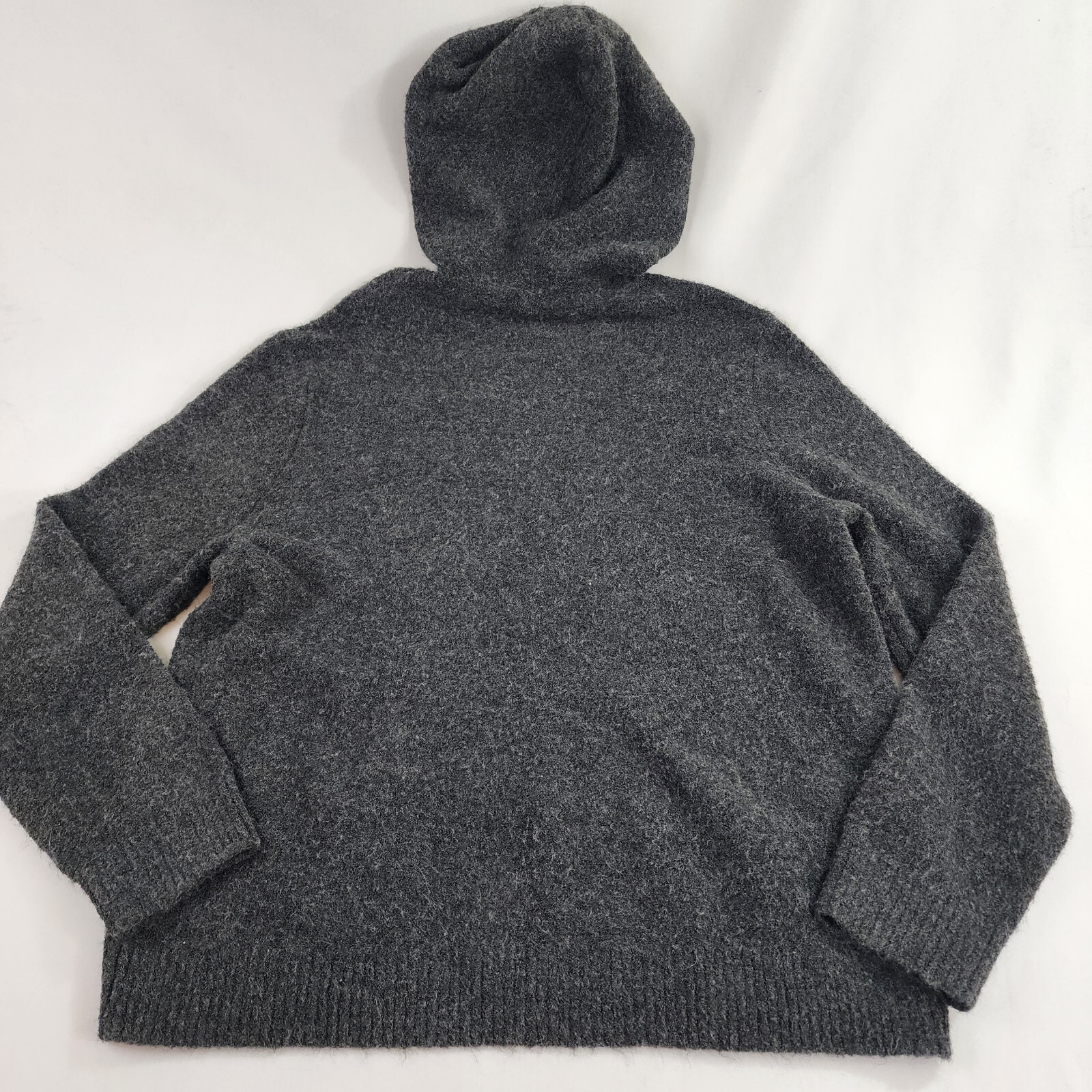 EXPRESS Sweater Adult Extra Large XL Grey Wool Hooded 7% Wool 30653757 ...