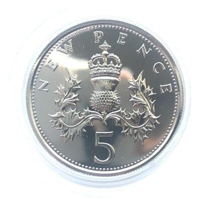 Five Pence 5p Proof Coins From Years 1971 - 1990 in Lighthouse Capsule ...