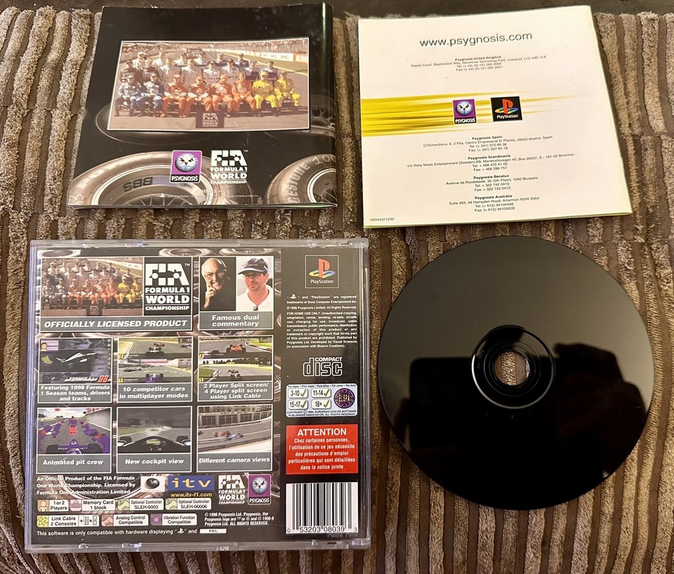 F1 Formula One 1998 (Sony playstation 1,PS1) | eBay UK