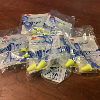 3M EAR Push-Ins SoftTouch Earplugs 318-4001 Corded (10pk) | eBay