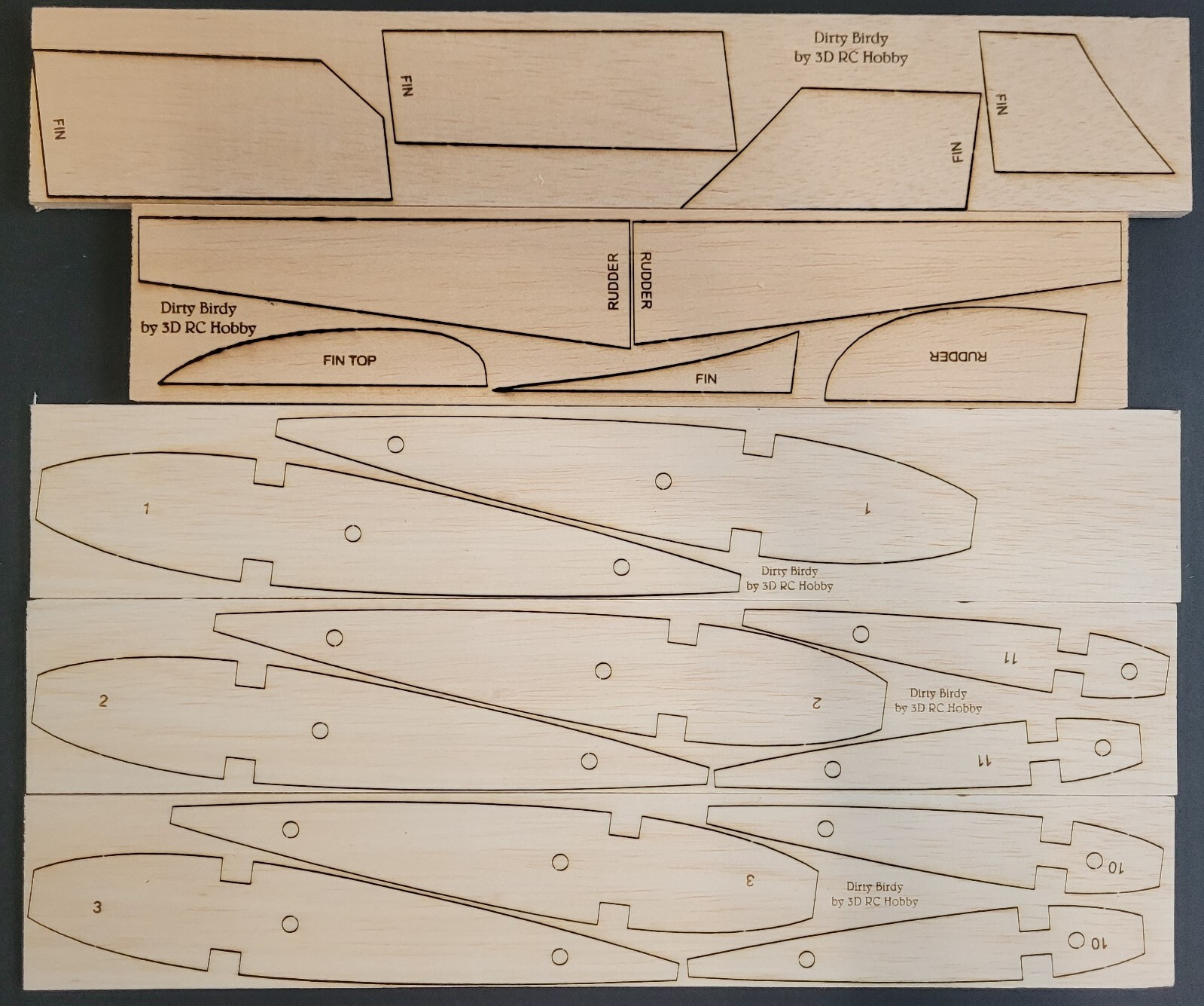 Dirty Birdy 60 65" Wingspan R/C Airplane Laser Cut Balsa & Ply Short ...