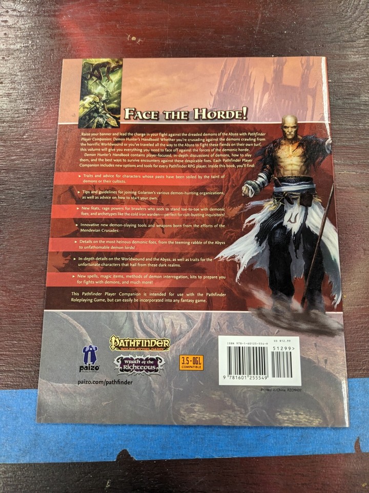 Demon Hunters Handbook Pathfinder Player Companion 3.5 D20 Paizo | eBay