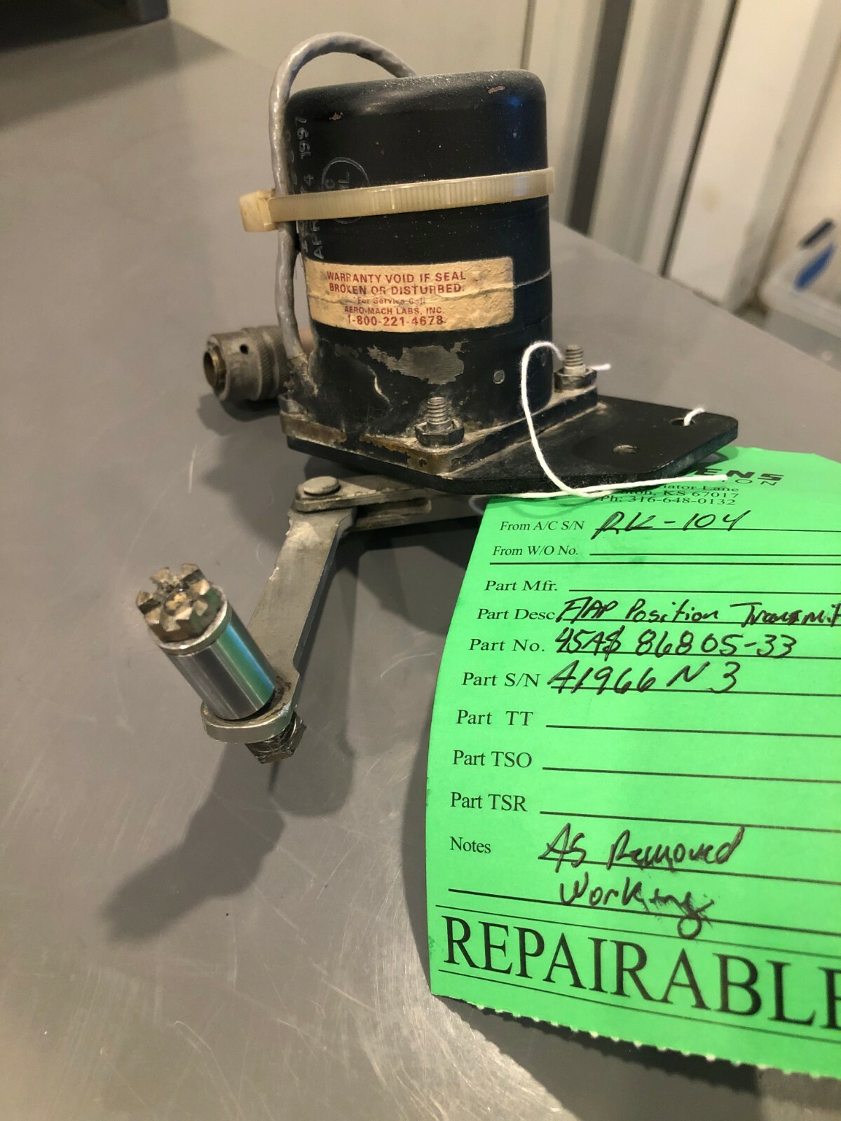 Aero-Mach Flap Position Transmitter PN 45AS86805-33 | eBay