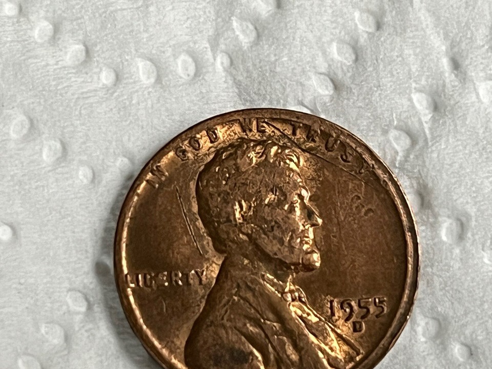 RARE 1955-D Wheat Penny Offset Error Coin Reverse & Obverse L On Rim ...