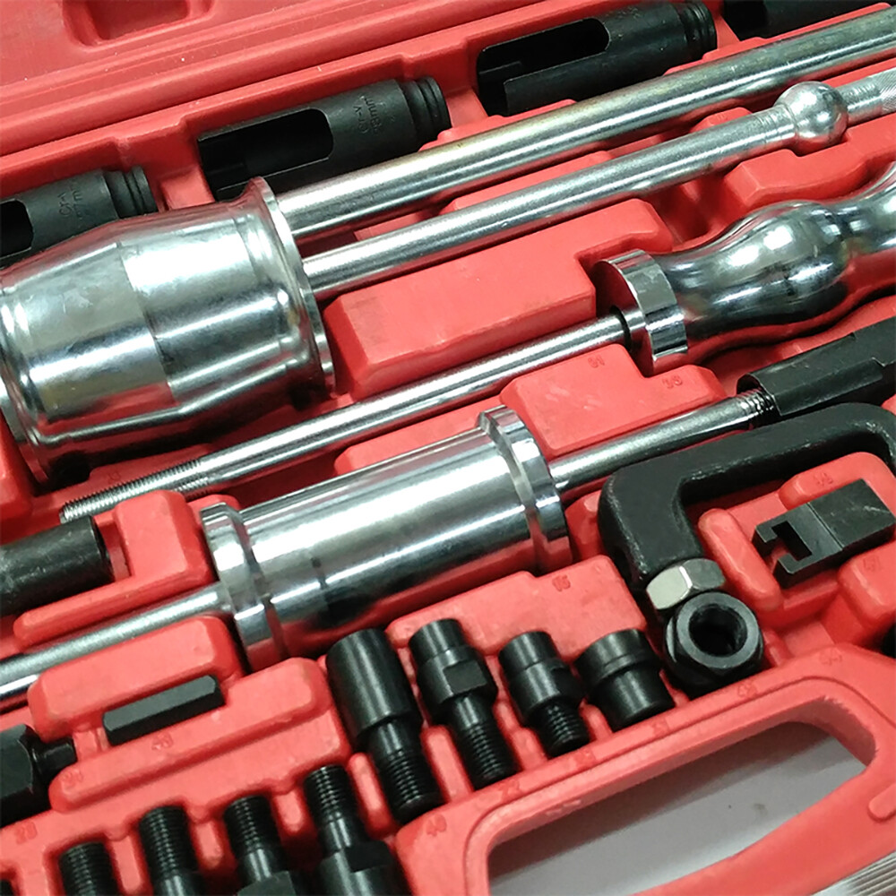 40pc Universal Diesel Injector Extractor Remover Slide Hammer Puller ...