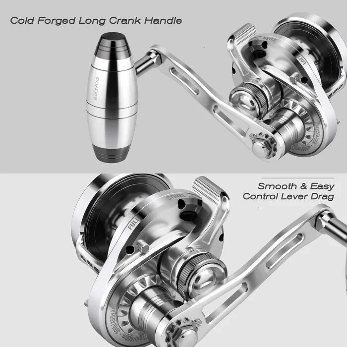 Gomexus 6.5:1 Slow Pitch Jigging Reel Left Hand LS20 Max Drag 25 lb ...