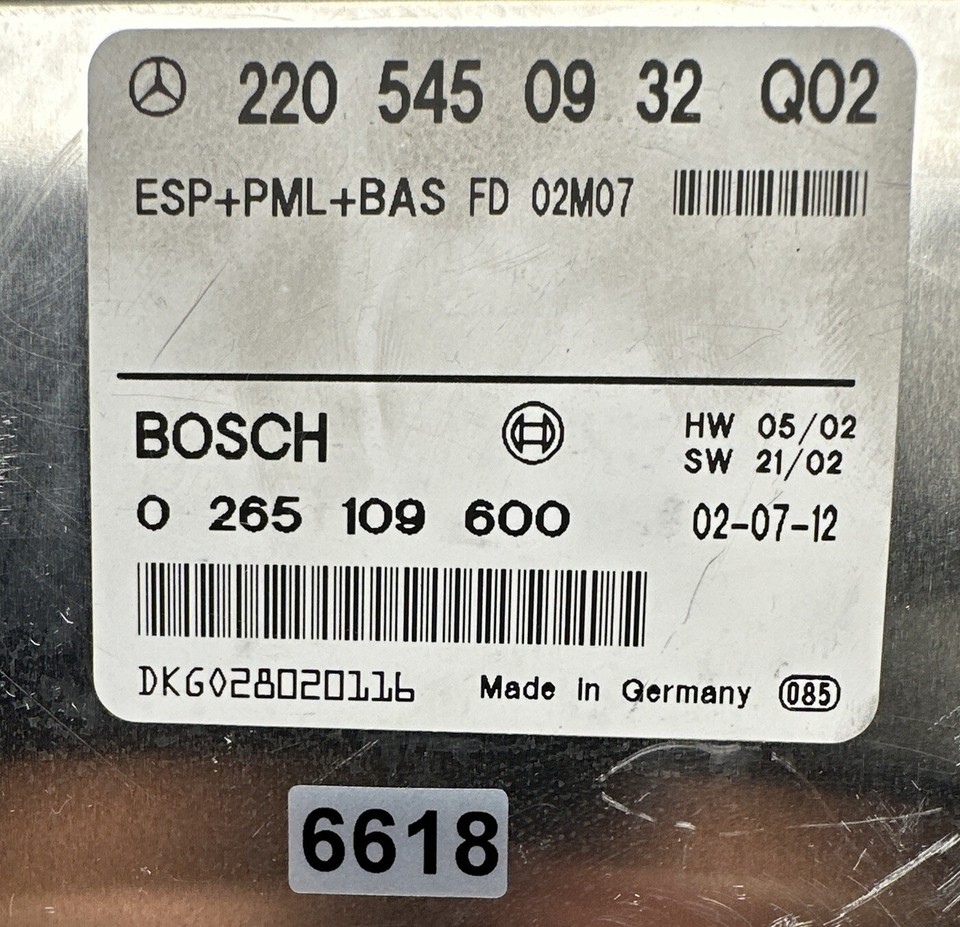 00-06 Mercedes W220 S430 CL500 PML BAS ABS ESP Control Module ...